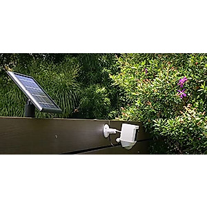 Wasserstein Solar Panel Compatible with Ring Spotlight Cam Plus/Pro/Battery, and Ring Stick Up Cam Battery - Includes Barrel Plug with USB C Adapter - 2W 5V Charging (1-Pack, White)