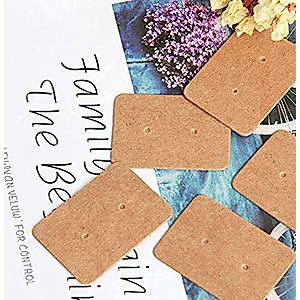 DNHCLL 100 PCS Brown Kraft Paper Earring Display Hang Cards Ear Studs Display Hang Tags,35mm x 25mm/1.37" x 0.98"