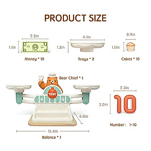 TOP BRIGHT Balance Math Game for Kids - STEM Toys for 3 Year Old Girls Boys Gifts, Balance Counting Toys Educational Kindergarten Preschool Learning Toys for Age 3 4 5