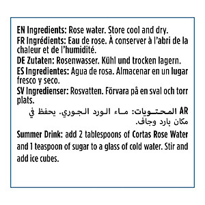 Cortas - Rose Flower Water, 17 Fl Oz (500ml), Large