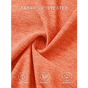 TACVASEN Women's Running Short Sleeve Quick Dry Shirts Athletic Workout Running T-Shirt Women Orange,L