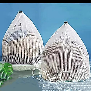 YiTLL Mesh Laundry Bags with Drawstring Closure for College,Travelling,Factories,Machine Washable (1 Medium 1 Small)