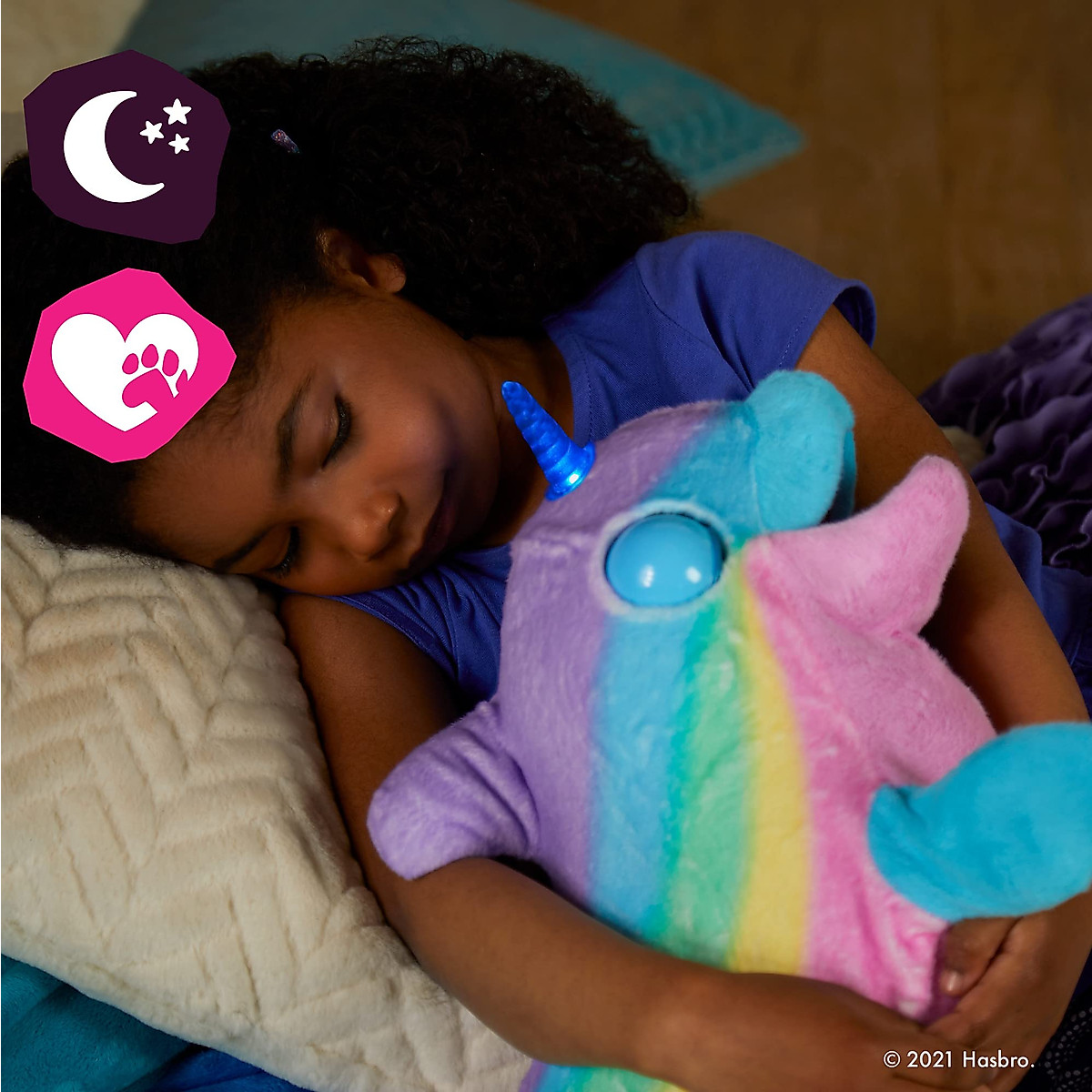 FurReal Wavy The Narwhal Interactive Animatronic Plush Toy, Electronic Pet, 80+ Sounds and Reactions, Rainbow Plush, Ages 4 and Up