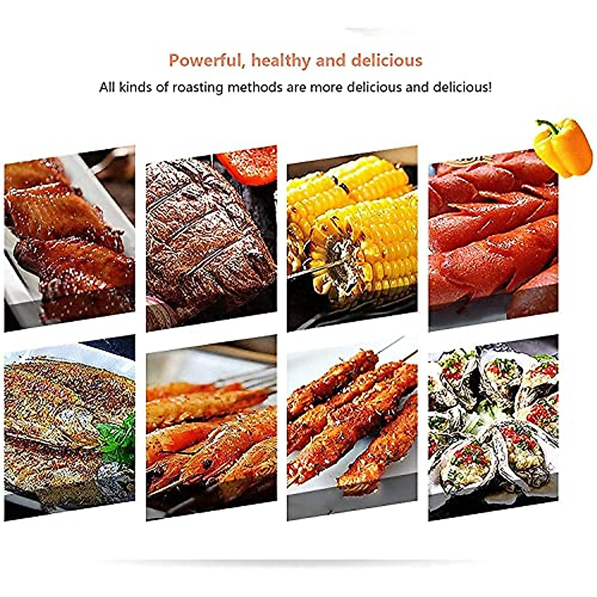 ATAAY Barbecue tool set Outdoor Charcoal Grill, Stainless Steel Barbecue Tool Kits with Square Design Suitable for Outdoor Campers Barbecue Lovers Travel Parks Beaches Wild