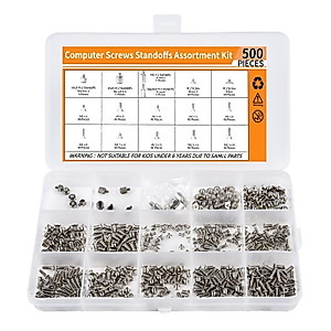 500PCS M.2 SSD Screw Kit, M.2 Standoff and Screw Kit for Asus Gigabyte MSI ASRock Motherboards, M.2 M2.5 M3 SSD Mounting Screws for Asus HP Dell Lenovo MSI Laptop Notebook DIY PC Computer