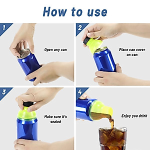 Newbested 12 Pack Can Covers,Reusable Pop Can Bottle Tops Lids for Soda Carbonated Drink Beer Energy Drinks Juice Seltzer,Picnic Beach Gathering Party Accessories