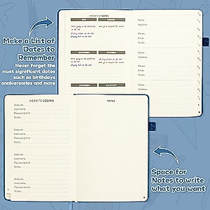 DAOFARY Address Book with Alphabetical Tabs - Small Address Keeper Book (5.3 * 7.6 in) with Inner Pocket, Hardcover Address Notebook for Store Your Important Informations (Blue Haze)