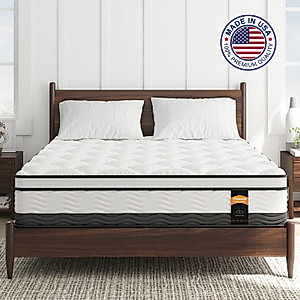 Maxzzz Full Size Mattress in a Box 14 Inch Bamboo & Gel Infused Memory Foam Pocket Spring Hybrid Mattress - Medium Firm Double Mattress - CertiPUR-US Certified