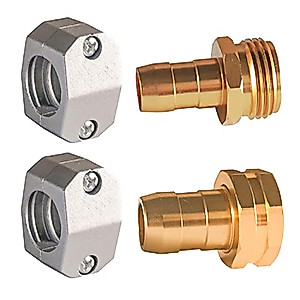 Hourleey Garden Hose Repair Fittings, Zinc and Aluminum Male and Female Hose End Water Hose Repair Connector, 4 Pack