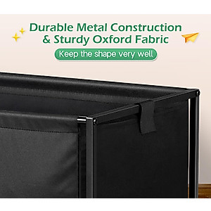 MISSLO Large Toy Box with Wheels Big Toy Chest for Kids Organizer Toy Storage Bin, 124L, Black