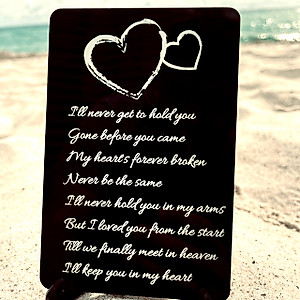 Miscarriage Gift Plaque: Loss of Baby, Sympathy Gift, Infant Loss Gift, Loss of Child Gift, Grief gifts for Women, 2 Hearts and Touching Poem