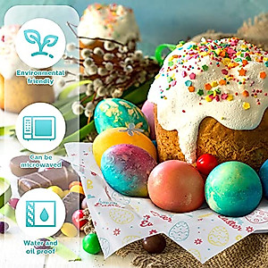 150 Pieces Easter Wax Paper Sheets Wrap Paper Easter Egg Butterfly Grease Resistant Paper Liners Waterproof Paper Food Wrap Wrapping Tissue for Easter Kitchen Handmade Food