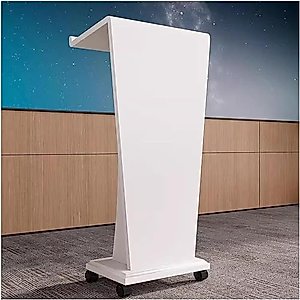 Floor Standing Podium Church Lecterns Simple Podium Stand Easy to Assemble Pulpits with Casters and Storage Space Lecterns