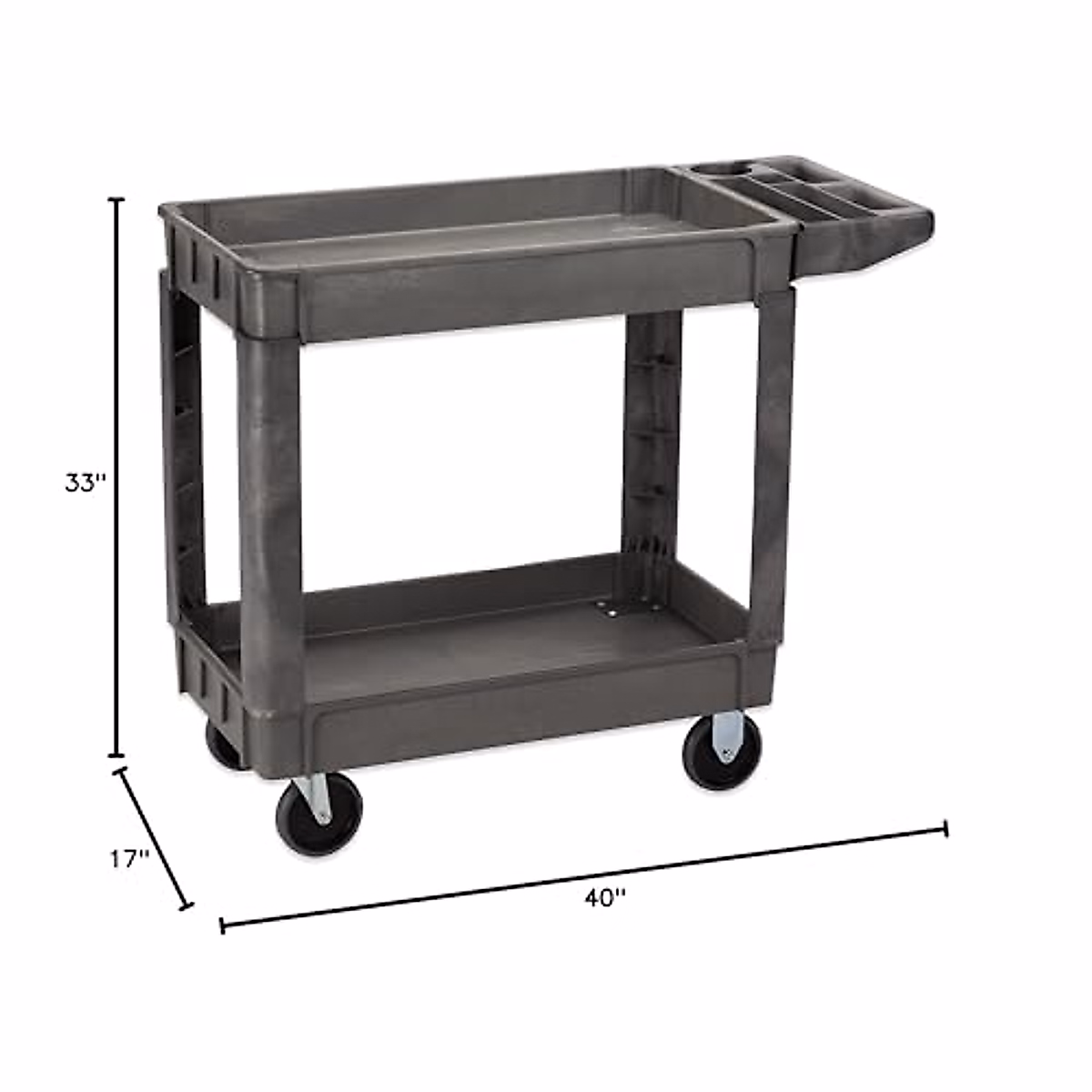 Carlisle FoodService Products UC401823 Bin Top Utility / Service Cart, 500 Pound Capacity, 40" x 17" x 33 Inch (L x W x H), Gray