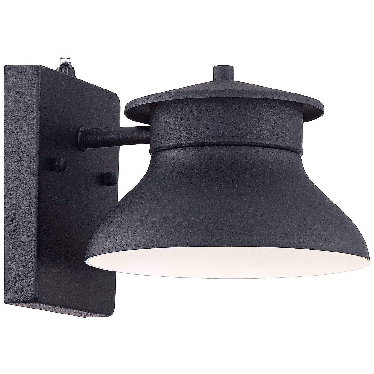 John Timberland Danbury Farmhouse Industrial Rustic Outdoor Barn Light Fixture Black LED Dusk to Dawn 6" for Exterior Deck House Porch Yard Patio Outside Garage Front Door Garden Home Roof