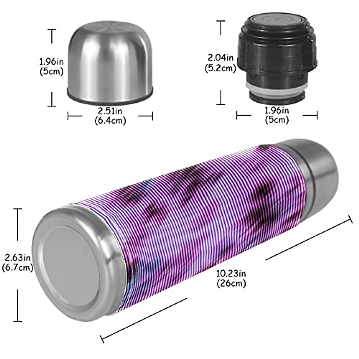 Stainless Steel Leather Vacuum Insulated Mug Geometry Thermos Water Bottle for Hot and Cold Drinks Kids Adults 16 Oz