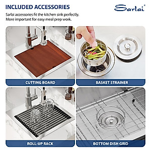 Sarlai 15 Bar Sink Drop In -15x15 Inch Kitchen Bar Sink Stainless Steel 16 Gauge Ledge Workstation Single Bowl Topmount Kitchen RV Wet Bar Outdoor Camper Small Drop Sink