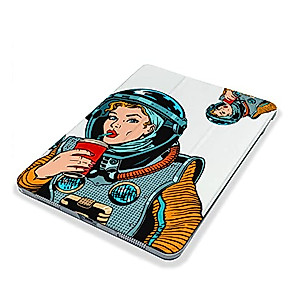 Cute Pin Up Girl Astronaut Space case Compatible with iPad Mini Air Pro 7.9 8.3 9.7 10.2 10.9 11 12.9 inch Pattern Cover New 2022 2021 Trifold Stand 3 4 5 6 7 8 9 Generation 510 (10.2" 7/8/9 gen)