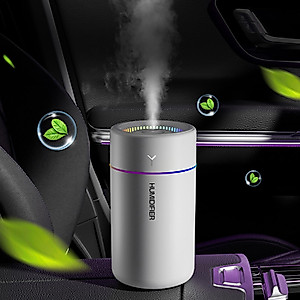 Portable Mini Humidifier, Colorful, Cool Mist, USB Powered. Perfect for Bedroom, Office & Car (White)