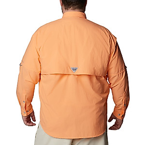 Columbia Men's Standard Bahama II Long Sleeve Shirt, Bright Nectar, Large