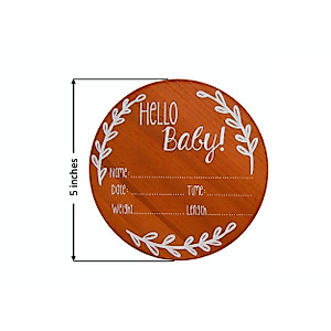 Nana's Little Angels Birth Announcement Sign 5 inch Cherry “Hello Baby” Newborn Baby Announcement Sign with White Paint Marker Wooden Disc Baby Announcement for Hospital Pictures & Photo Prop…