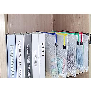 CHIF HAUTH 20pcs Mesh Zipper Pouch Bags, Waterproof Zipper Bags in A4 Size, Ideal for Organizing Office Supplies, Cosmetics, Stationery, and Board Games Storage