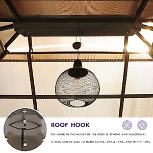 COWVIE 13 x 10 FT 2-Tier Polycarbonate Roof Gazebo, Aluminum Frame Outdoor Gazebo with Mosquito Netting and Curtains, Suitable for Patio, Backyard, Deck, Lawns