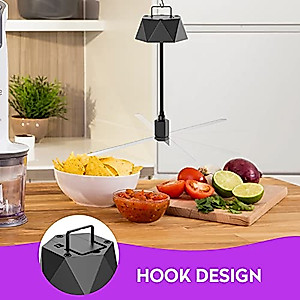 PIMAG Fly Fans for Tables, Fly Repellent Fan Outdoor Indoor Keep Flies Away, Fly Repellent Fans for Tables with Holographic Blades for Picnic, Party, Restaurant, Kitchen, and BBQ, 4 Pack Black