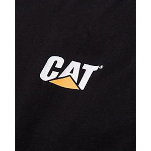 Caterpillar Men's Trademark Banner Long Sleeve Tee Shirts with Center Back Neck Wire Management Loop and CAT Logo, Black, X Large