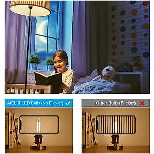 AIELIT Vintage T10/T30 LED Bulb 25 Watt Equivalent, Warm White 2700K, 200 Lumens, E26 Base, 2W Dimmable Led Tubular Bulbs, Classic Filament Edison Bulb for Pendant Lights Chandelier, 3-Pack