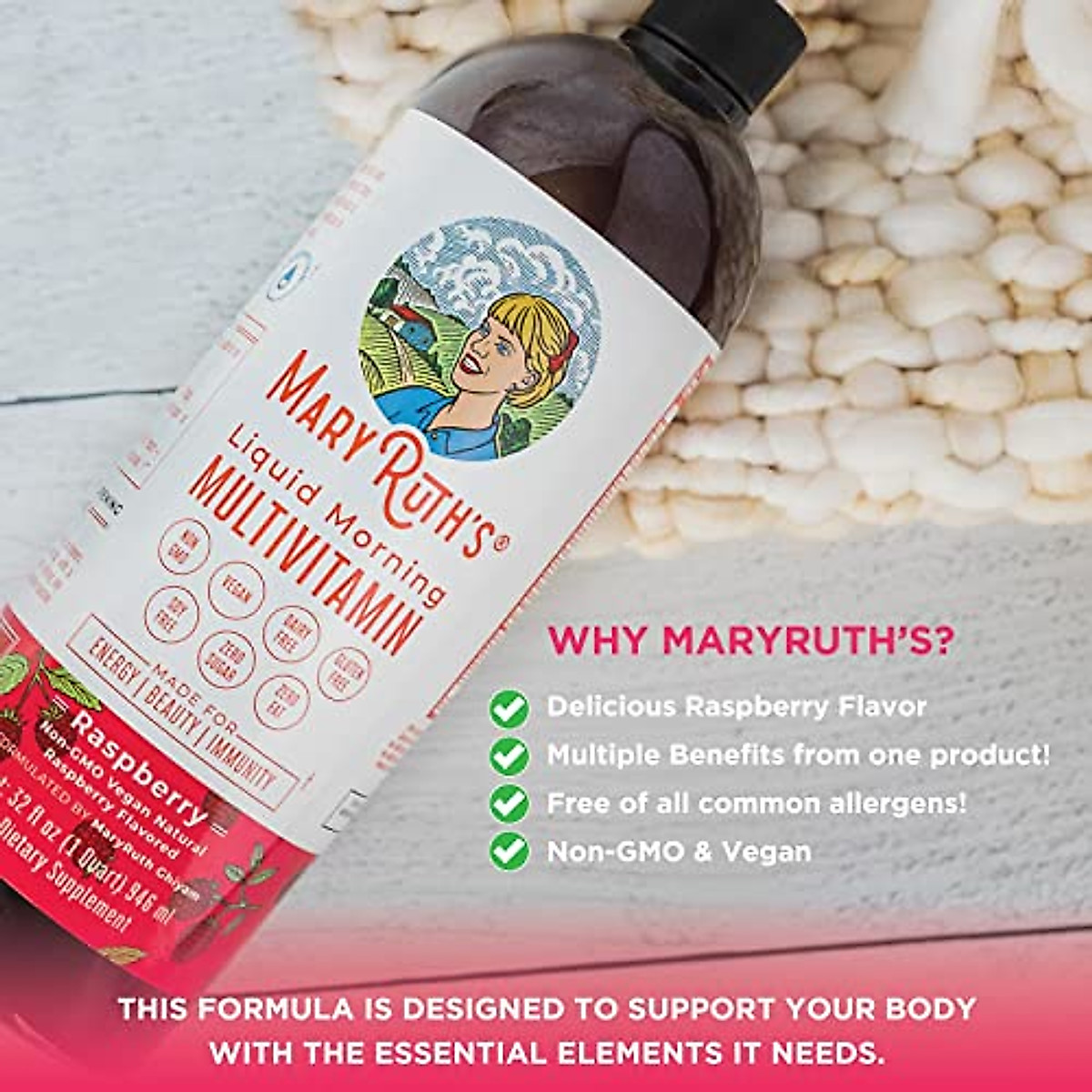Turmeric Gold Drops & Morning Multivitamin (Raspberry) Bundle | USDA Organic Herbal Liquid for Immune & Digestive Support | Liquid Vitamins for Immune Support & Overall Wellness