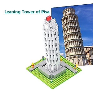 DoxiGlobal 10 in 1 Mini City Architecture Building Blocks Set Eiffel Tower/Taj Mahal/Big Ben/Leaning Tower of Pisa World Famous Collection Model KIts Construction Educational DIY Gift-4500pcs (10 Set)