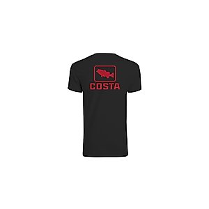 Costa Del Mar Mens Emblem Bass Short Sleeve Crewneck T Shirt, Black, Medium US