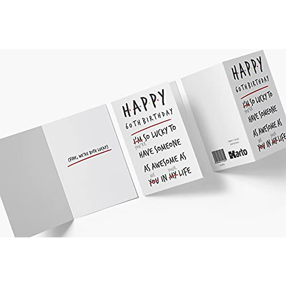 Happy 60th Birthday Card for Men Women, Funny 60th Birthday Cards for Husband Wife Dad Mom Brother Sister Friend, 60 Years Old Birthday Card, 60 Birthday Card with Envelope, Karto You're Lucky