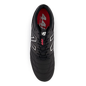 New Balance Men's 442 V2 Academy FG Soccer Shoe, Black/White, 8