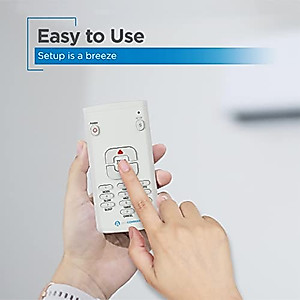 Any Command AC Remote for Over 60 Brands, Universal Air Conditioner Remote Control, Lightweight AC Remote Control Universal with Multiple Modes & Magnetic Back, White