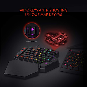 Redragon K585-BA One-Handed RGB Gaming Keyboard and M721-Pro RGB Mouse Combo, 32,000DPI, 10 Programmable Buttons, RGB LED Backlit Keyboard Mouse Set for PC, Laptop, Computer, Blue Switch