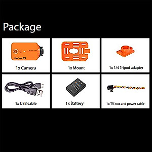 RunCam 2 4K Edition FPV Sports Action Camera 49g WiFi Supported Ultra HD MP4 Camcorder Adjustable FOV, Orange