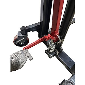 Pake Handling Tools Manual Stacker Hand/Foot Pump Lift Truck - Compact and Easy to Use Hydraulic Lift - 2200 lbs Capacity for Skid/Single Sided Pallet