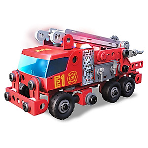 Meccano-Erector Junior - Rescue Fire Truck with Lights and Sounds Model Building Kit