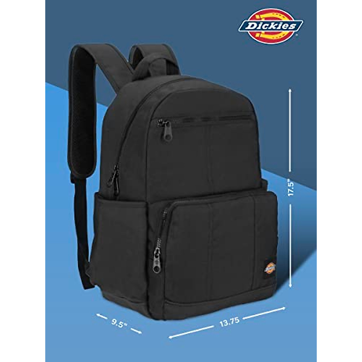 Dickies Journeyman Extra Large Capacity Backpack Classic Logo Water Resistant Casual Daypack for Travel Fits 15.6 Inch Notebook (Black)
