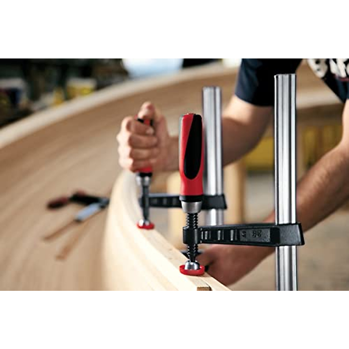 BESSEY TG7.016+2K Clamp, woodworking, F-style, 2K handle, replaceable pads, 7 In. x 16 In., 1320 lb