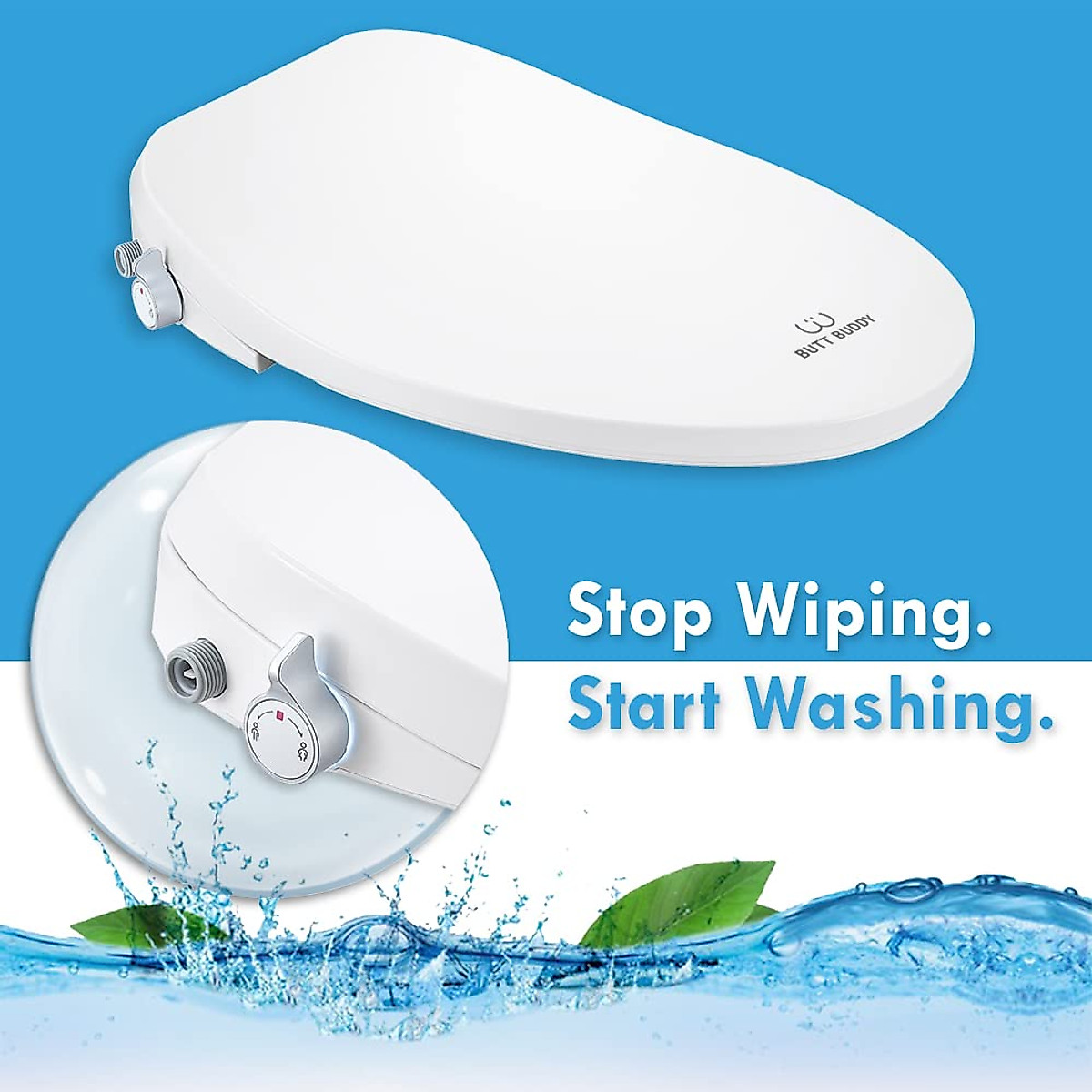 BUTT BUDDY Suite - Smart Bidet Toilet Seat Attachment & Fresh Water Sprayer (Cool & Warm Temperature Control | Dual-Nozzle Cleaning, Adjustable Pressure | Easy Setup, Universal Fit)