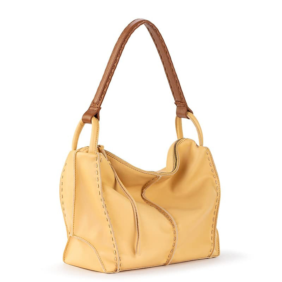 The Sak Los Feliz Hobo in Leather, Lined, Roomy Shoulder Purse, Buttercup