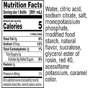 Gatorade Thirst Quencher Zero Sugar Sports Drink, Fruit Punch, 20oz Bottles, 8 Pack, Electrolytes for Rehydration