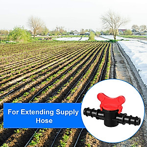 Drip Irrigation Switch Valve Gate Valves for 1/2 Inch Double Male Barbed Valve (4)
