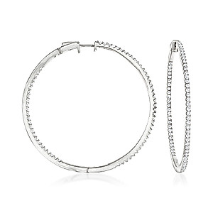 Ross-Simons 2.00 ct. t.w. Diamond Inside-Outside Hoop Earrings
