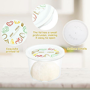 Rainmae 12pcs Pizza Dough Proofing Box with Lids, 1100ML Stackable Dough Proofing Container Pizza Making Accessories for Family Size Dough