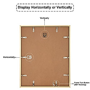 Anozie 16x20 Frames Gold, Simple Designed Poster Frame Set with HD Plexiglass for Wall Mounting, 1 Pack
