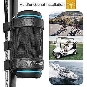 TREBLAB Bluetooth Speaker Mount - Universal Speaker Mount for Bike, Golf Cart Railing - Adjustable Strap Holder Compatible with Most Portable Speakers